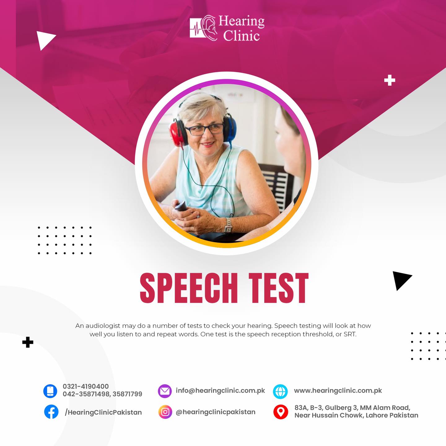 Speech Testing Price and Details in Lahore, Pakistan - Hearing Clinic